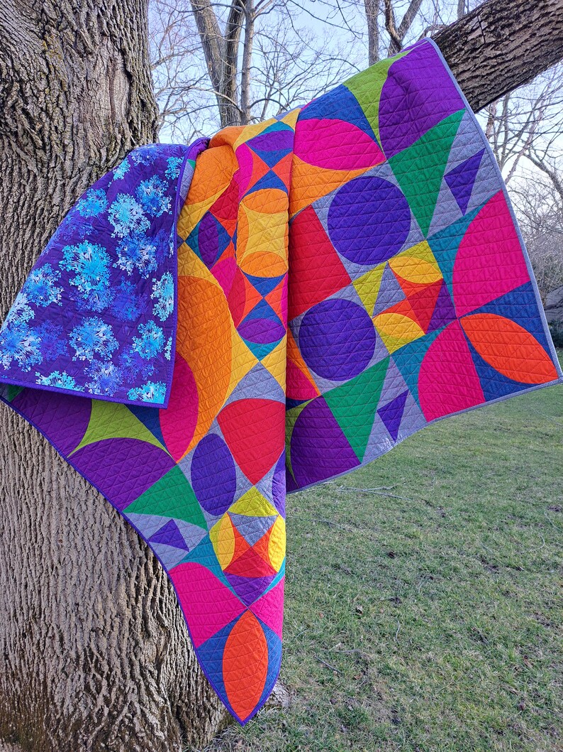 Colorful Bloem Throw Quilt - Etsy