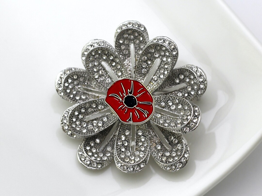 Red Poppy Brooch | Remembrance Flower | Remembrance Day | Military Gify ...