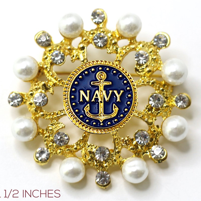 Navy Pin - Etsy