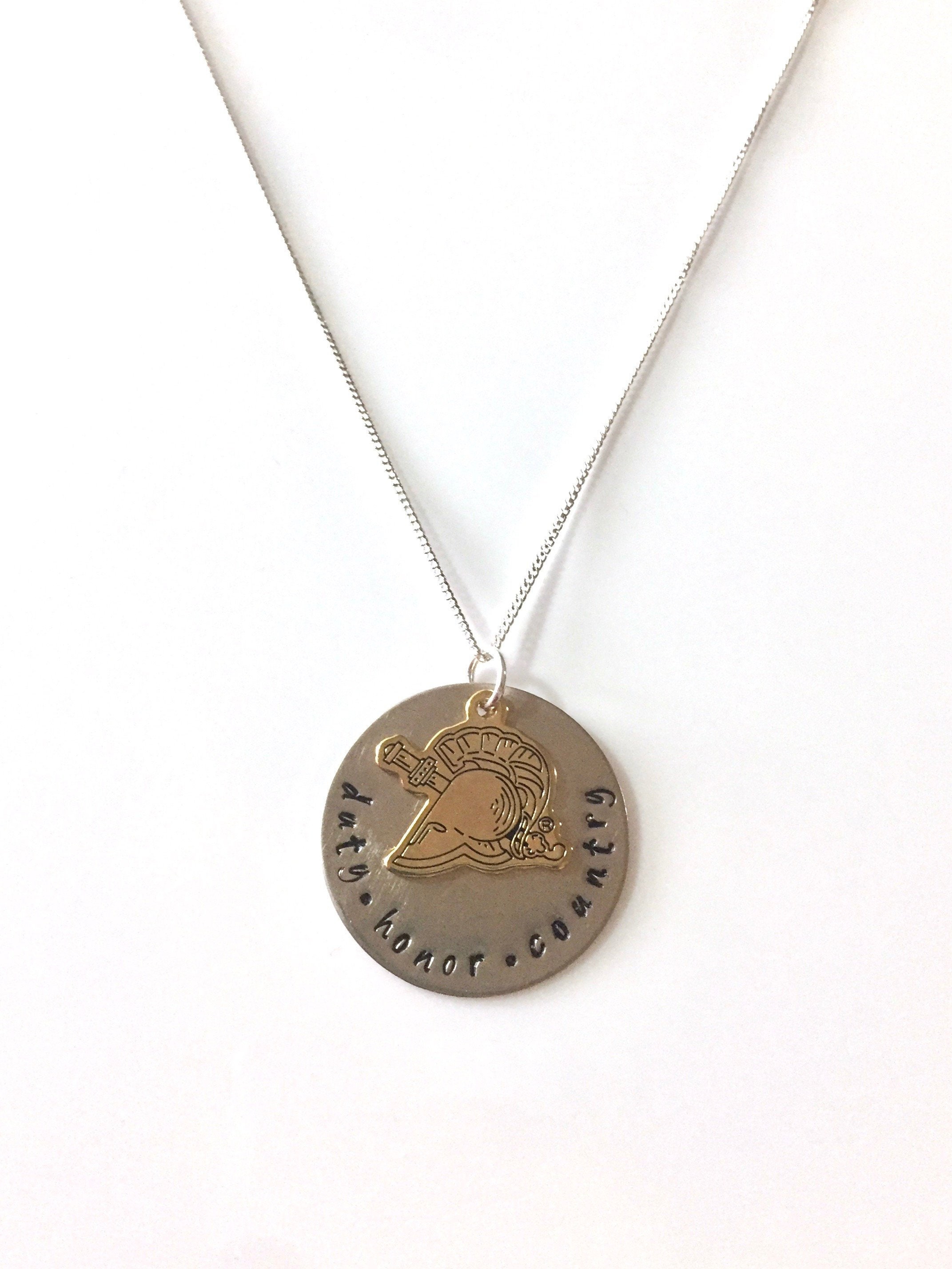 Duty Honor Country USMA With Athena Helmet on 18-inch .925 Sterling ...