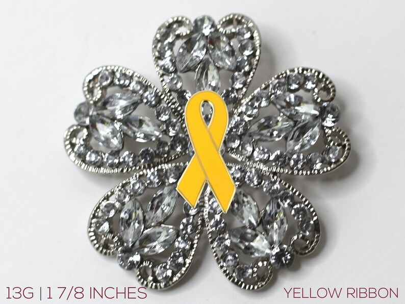 Yellow Ribbon Brooch Yellow Ribbon Military Jewelry - Etsy