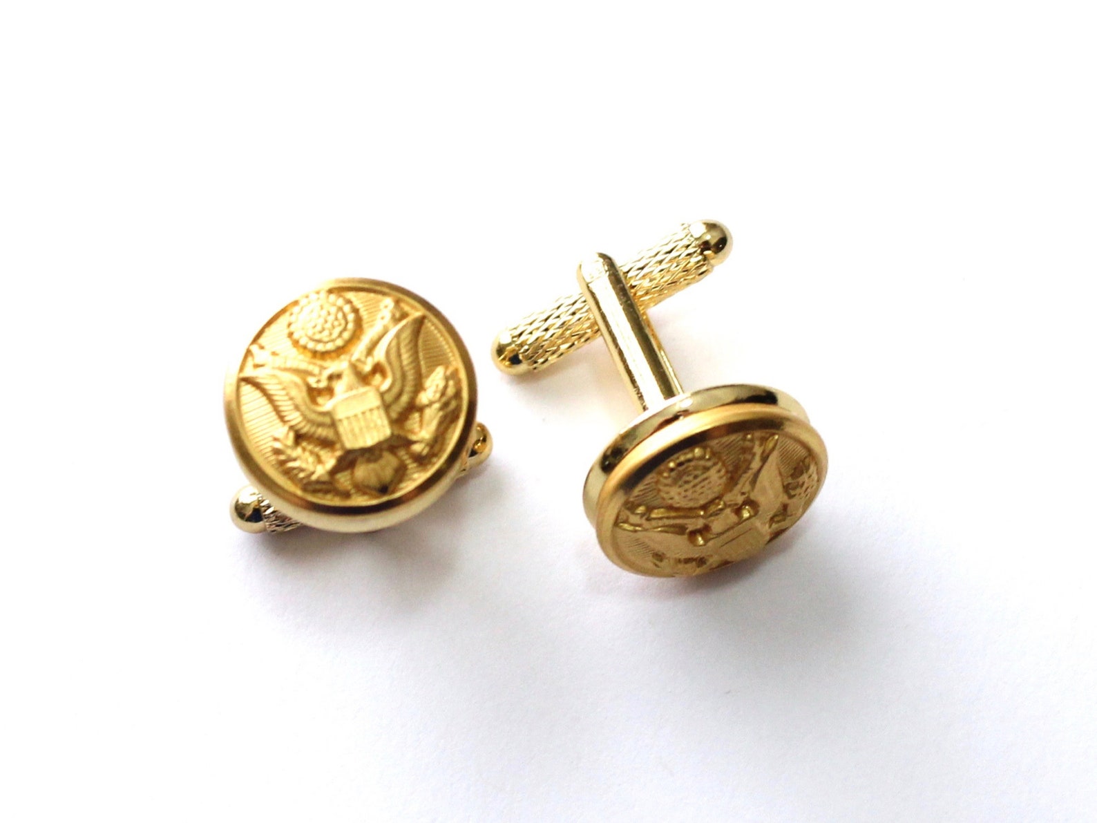 Military Button Gold Cuff Links West Point Cadet Veteran Dad - Etsy