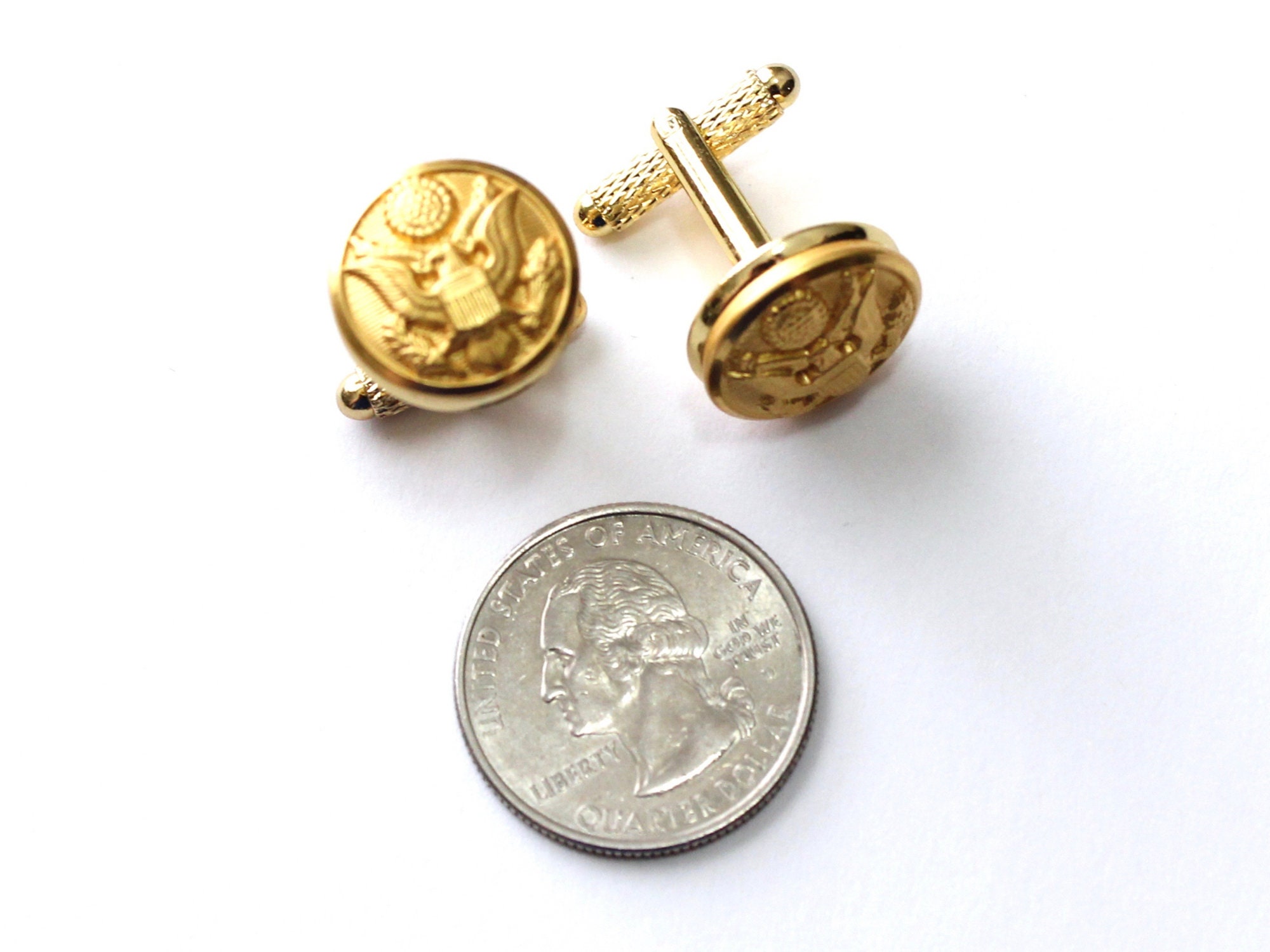 Military Button Gold Cuff Links West Point Cadet Veteran Dad | Etsy