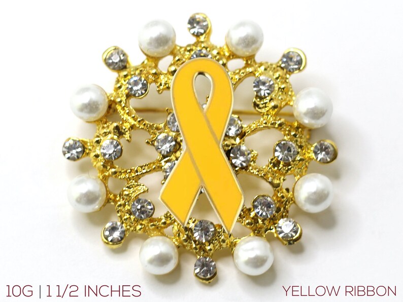 Yellow Ribbon Brooch Yellow Ribbon Military Jewelry - Etsy