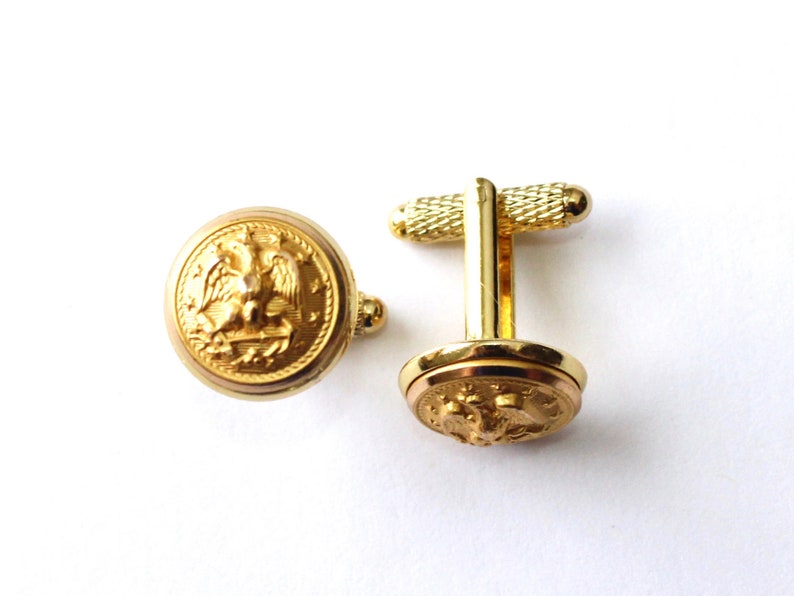 Military Button Gold Cuff Links West Point Cadet Veteran Dad - Etsy