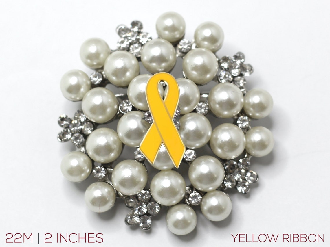 Yellow Ribbon Brooch Yellow Ribbon Military Jewelry - Etsy