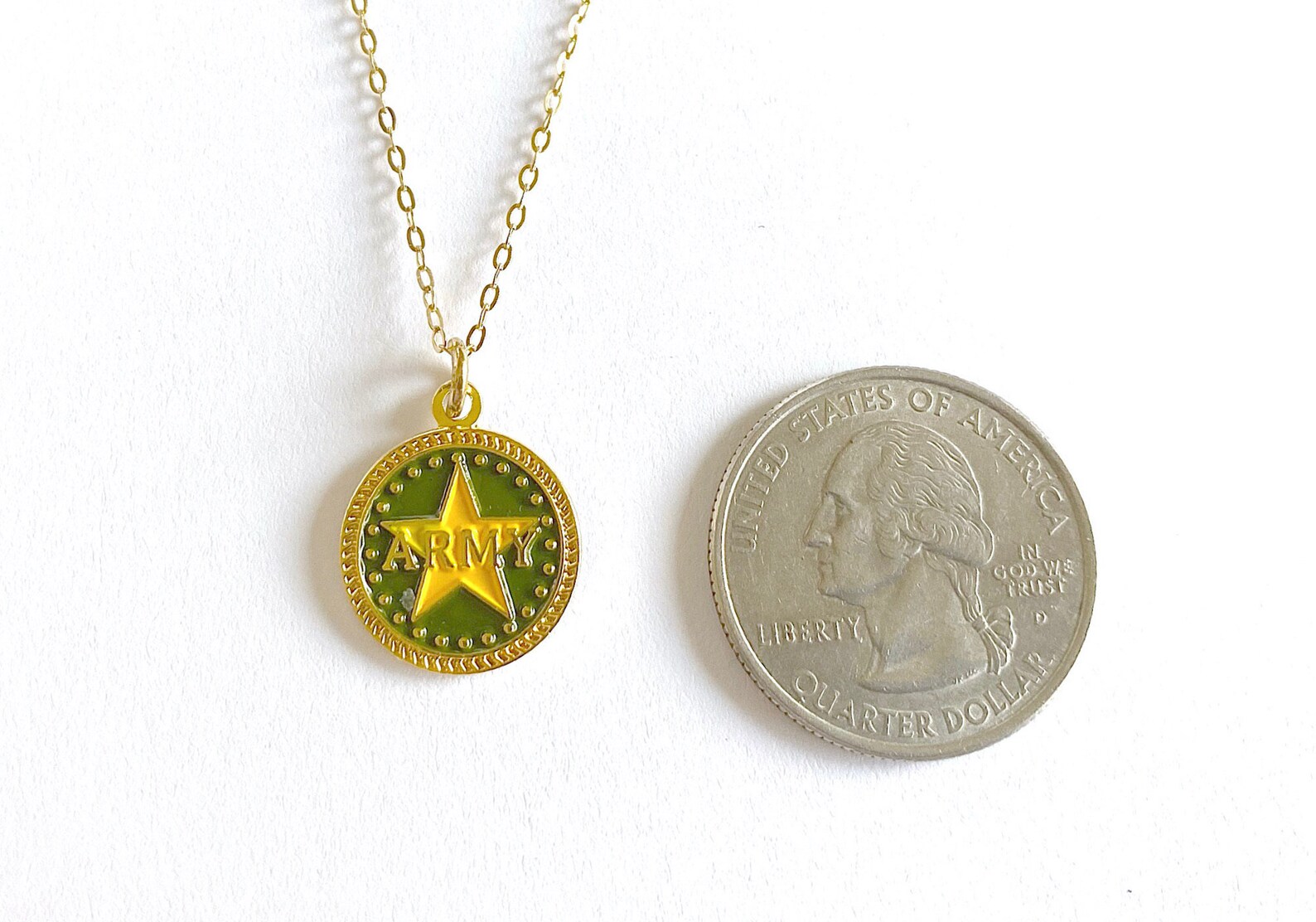 Army Charm Necklace Patriotic US Army Charm Necklace | Etsy