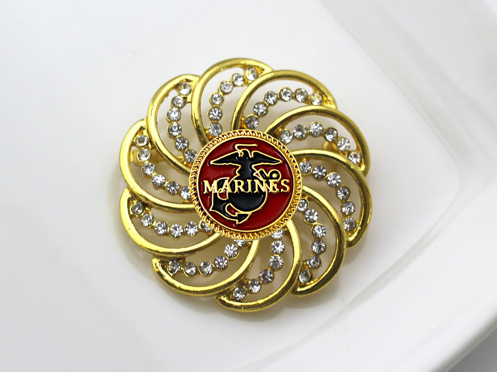 Marine Brooch Veteran Jewelry Brooch Pin Broach USMC Mom - Etsy