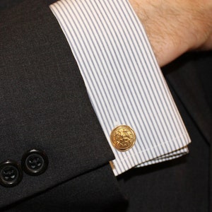 Military Button Gold Cuff Links West Point Cadet Veteran Dad Son