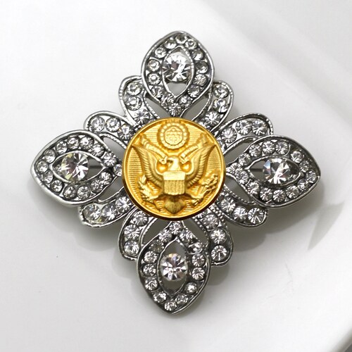 Military Button Brooch Army Navy Air Force Marines USMA - Etsy