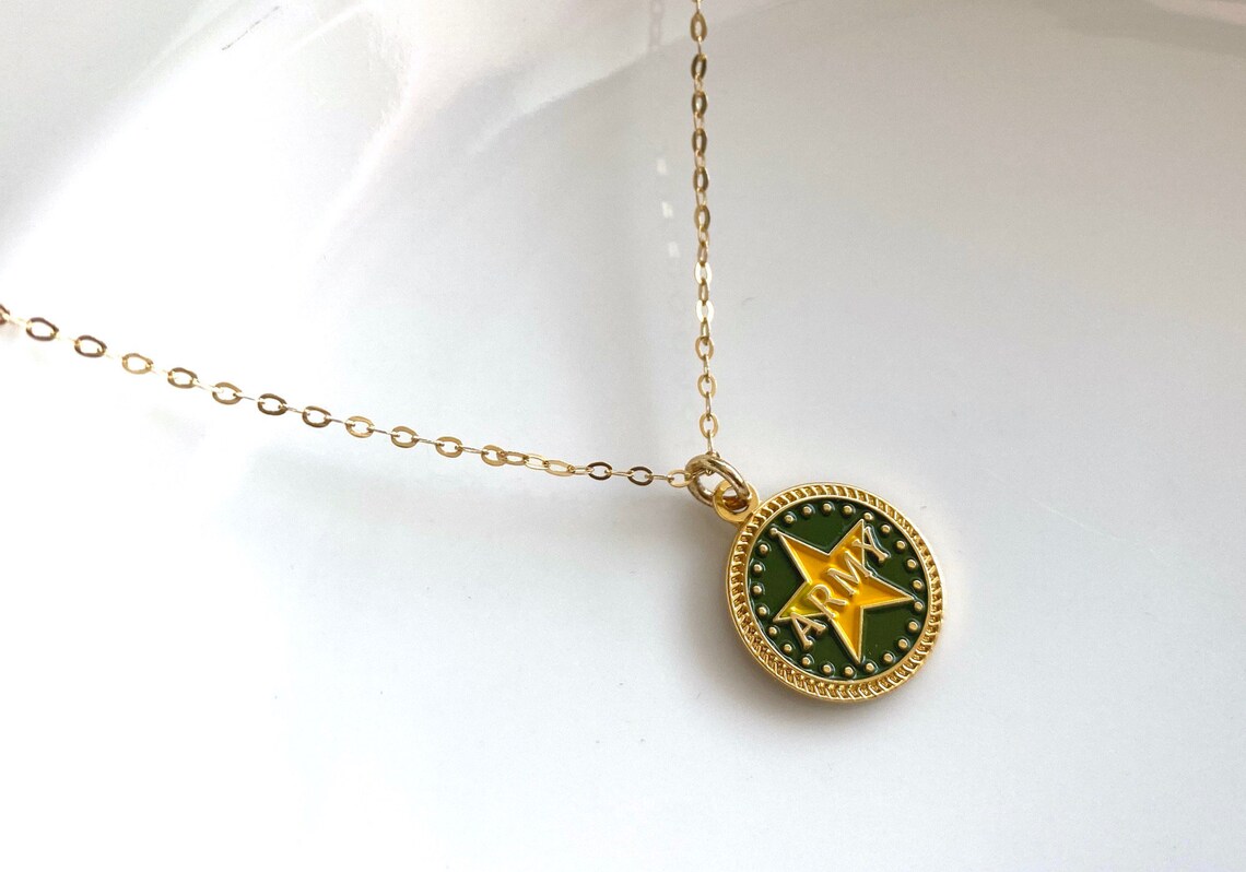 Army Charm Necklace Patriotic US Army Charm Necklace | Etsy
