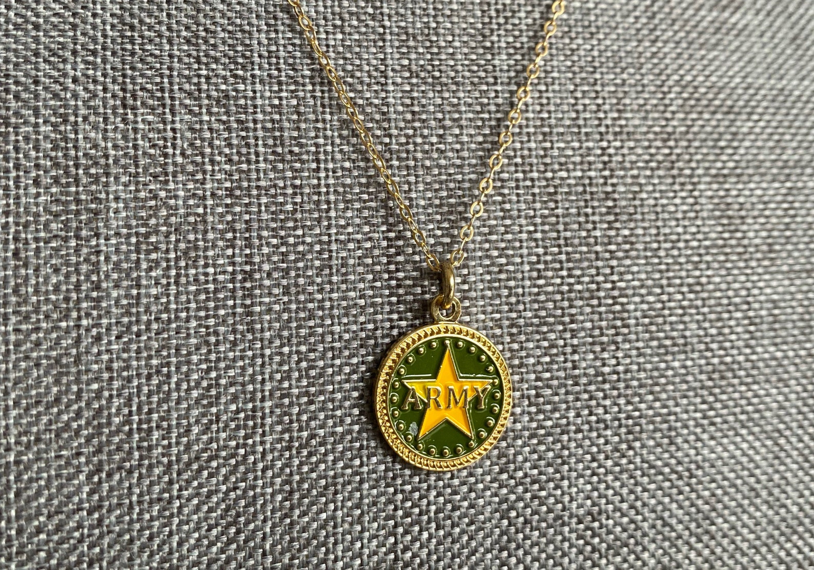 Army Charm Necklace Patriotic US Army Charm Necklace | Etsy