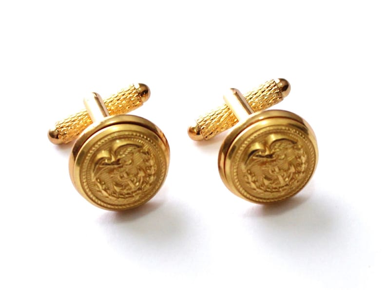 Military Button Gold Cuff Links West Point Cadet Veteran Dad - Etsy