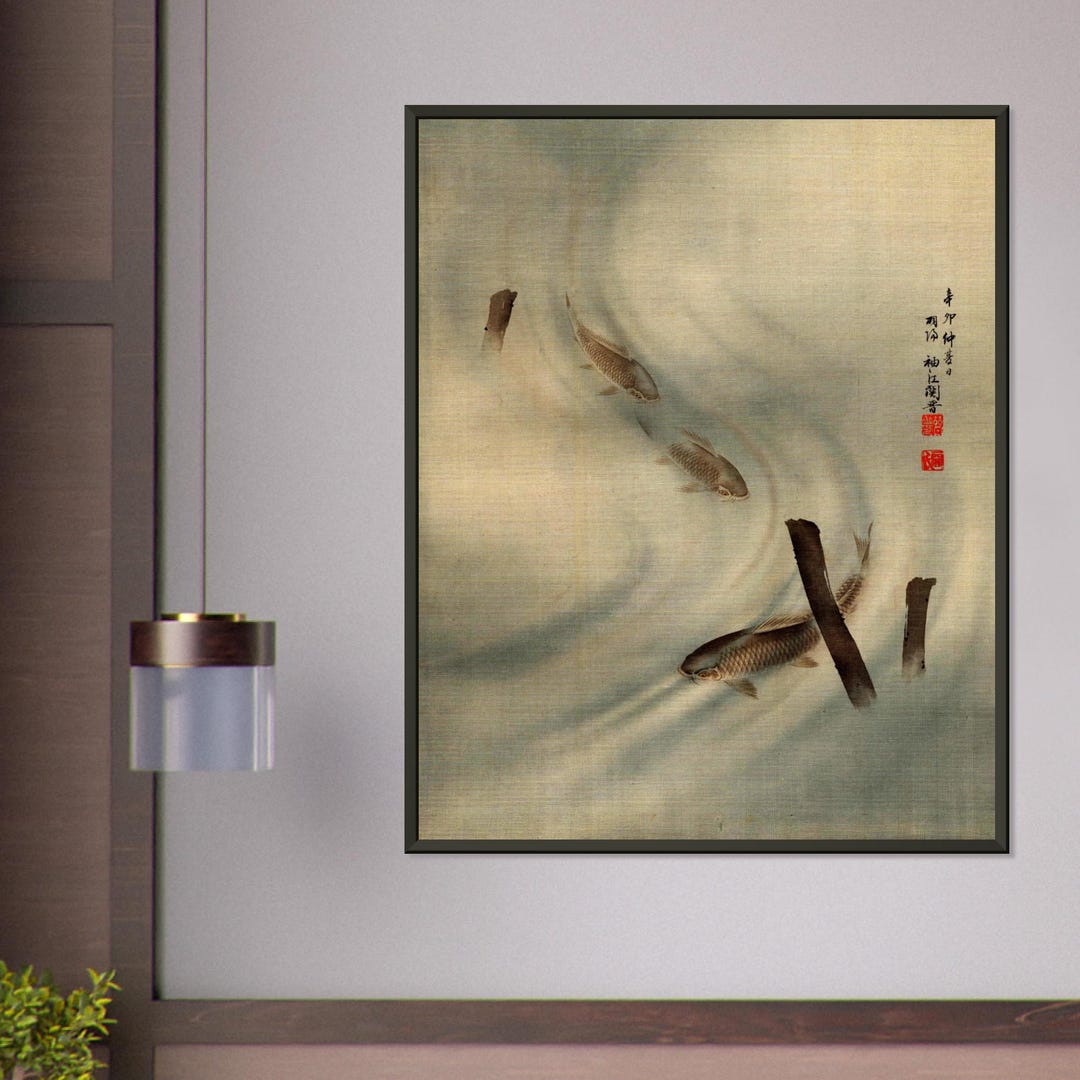 Swimming Fish, Authentic Japanese Art Print Fish, Japanese Wall Art ...