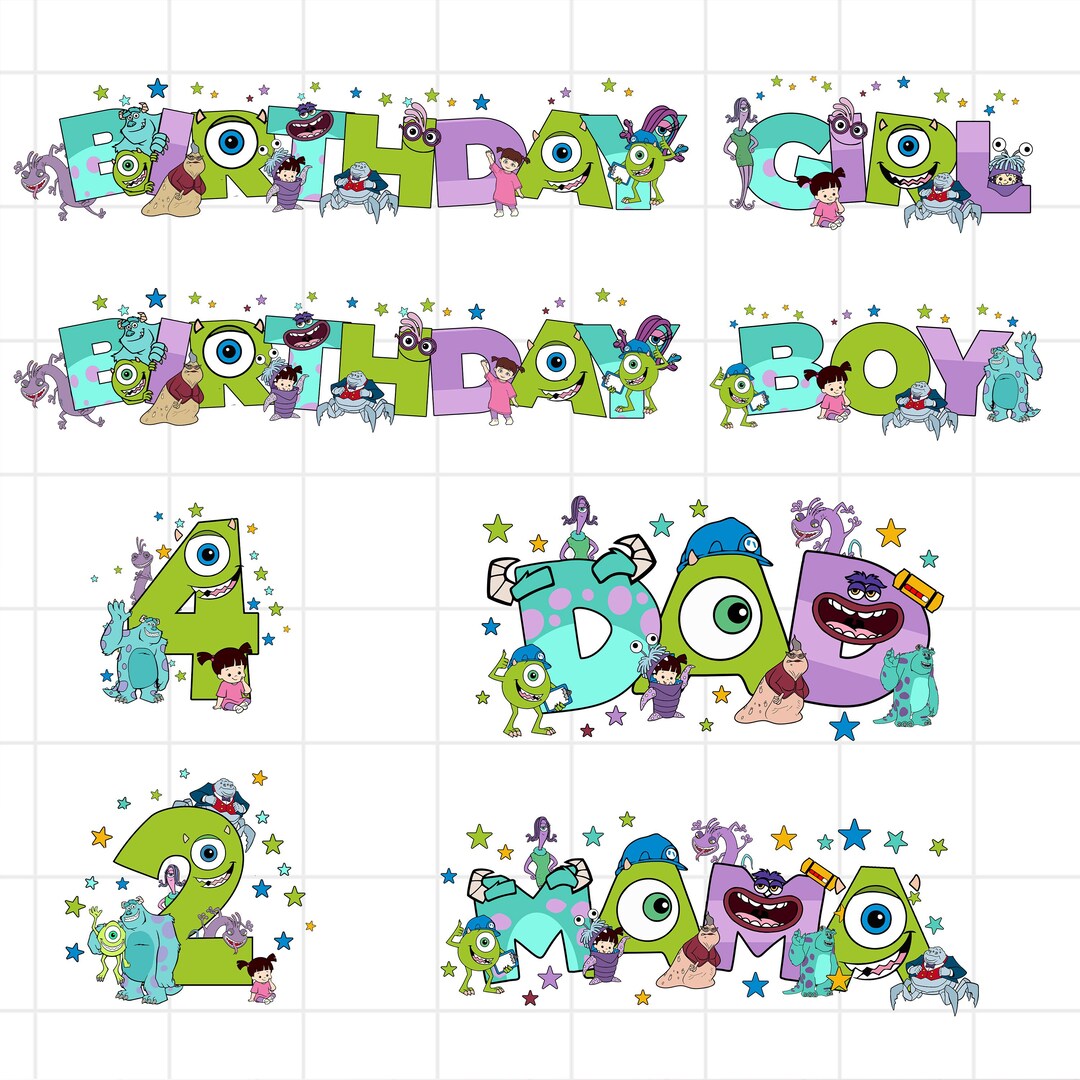 Custom Monsters PNG, Birthday Monster Png, Custom Name Png, Mama Dad ...