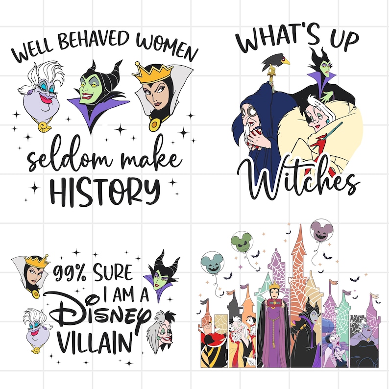Villains Digital Download, Villains PNG Clipart Bundle, Villains ...