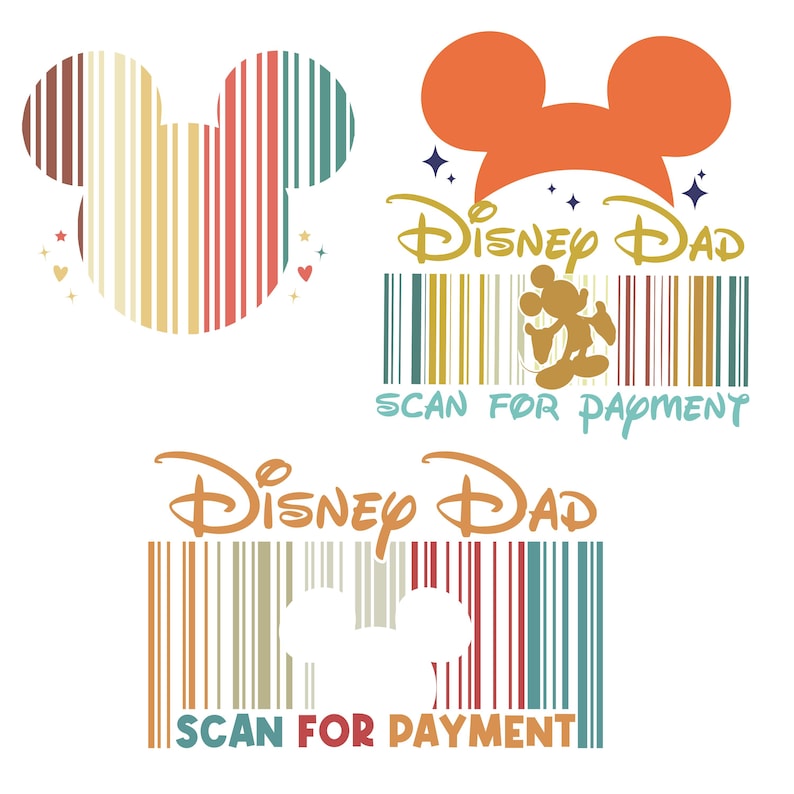 Best Seller Disney Dad Png,scan for Payment PNG ,mouse Family Trip Png ...