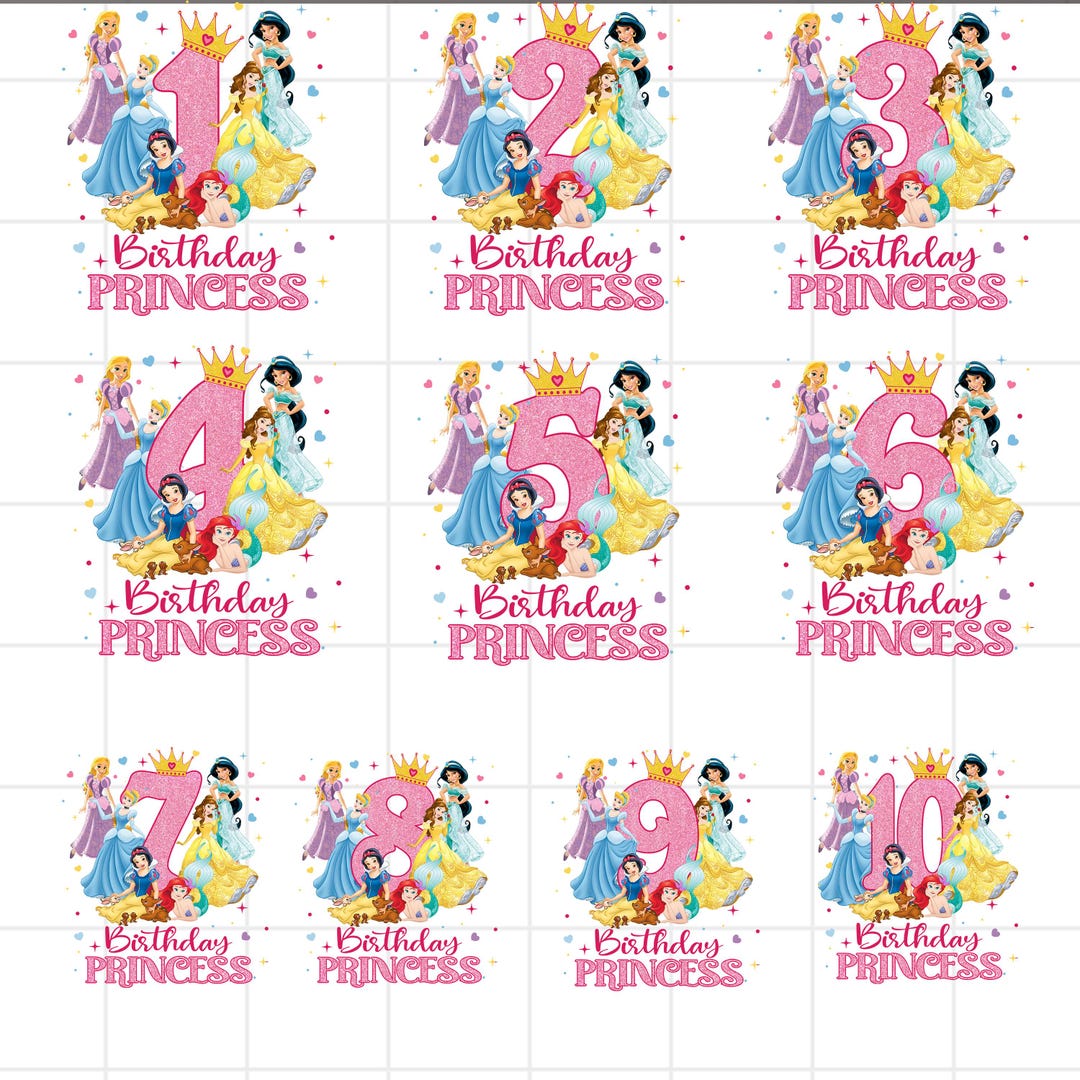 1st Birthday Princess PNG, Princess Birthday Png,princess Birthday Girl ...