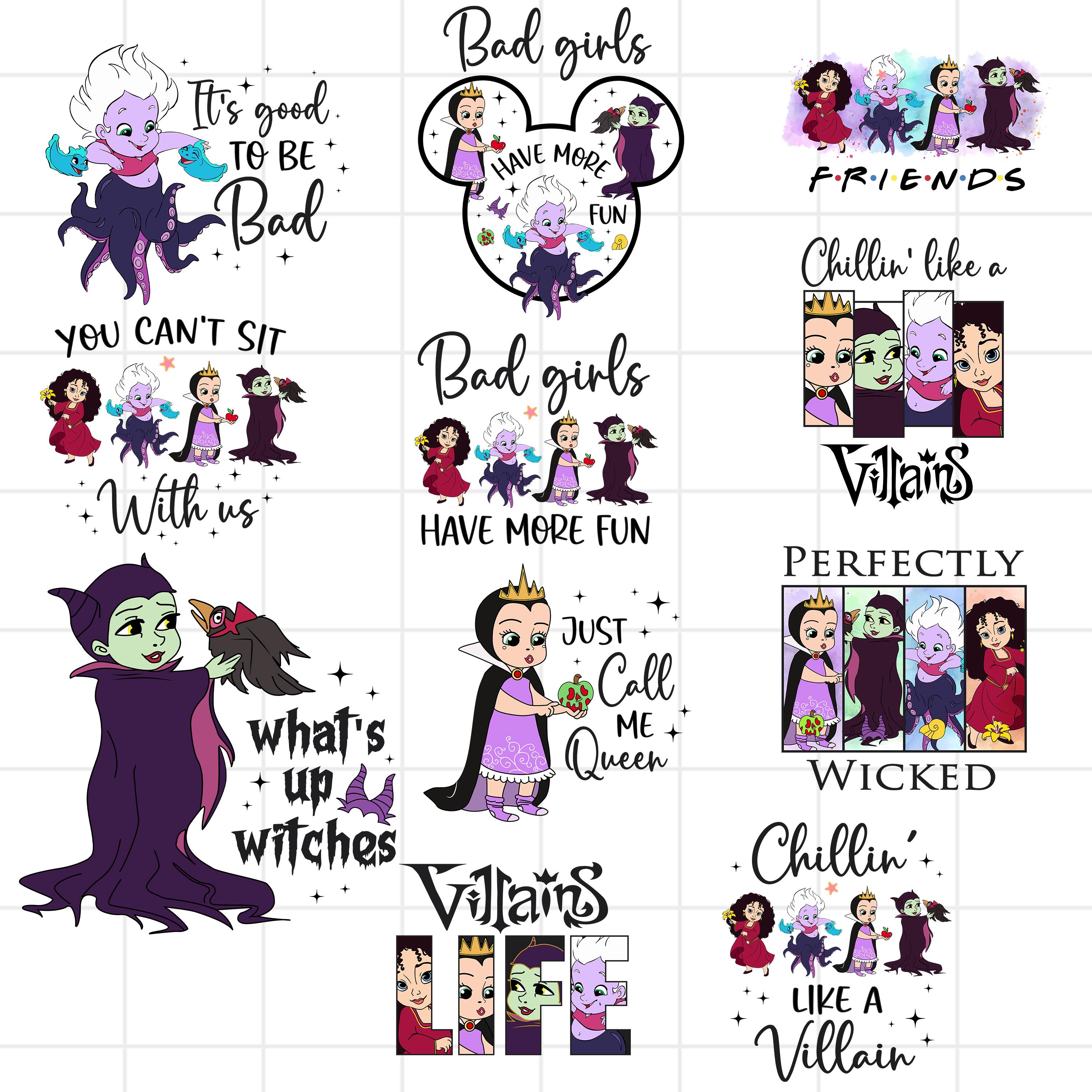 Cute Villains Wicked Png, Villain Gang, Bad Witches Club Png, Trick or ...