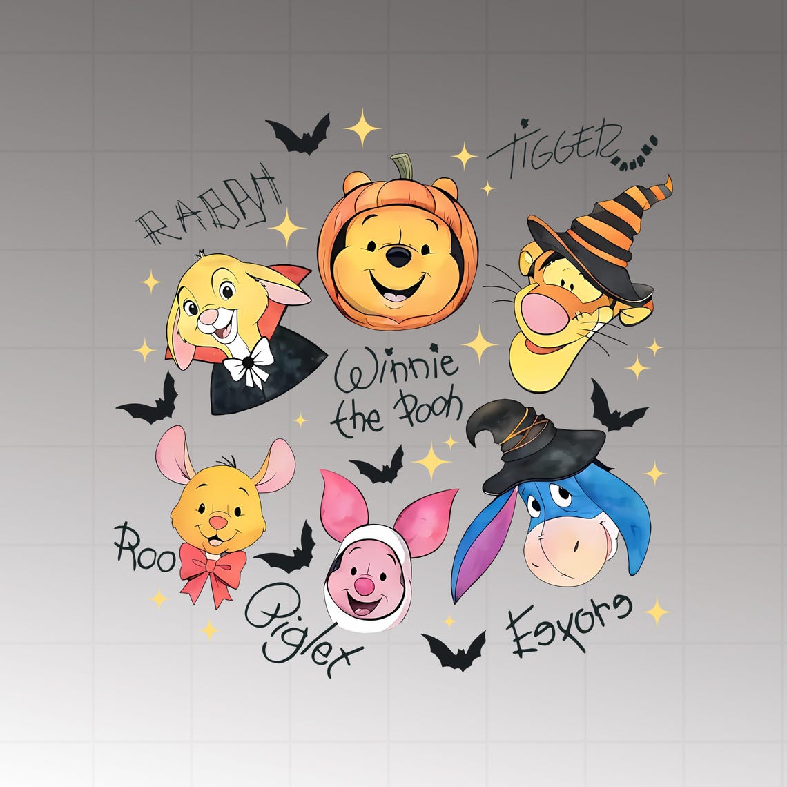 Pooh Friends With Signatures, Winnie the Pooh Png, Family Vacation Png ...