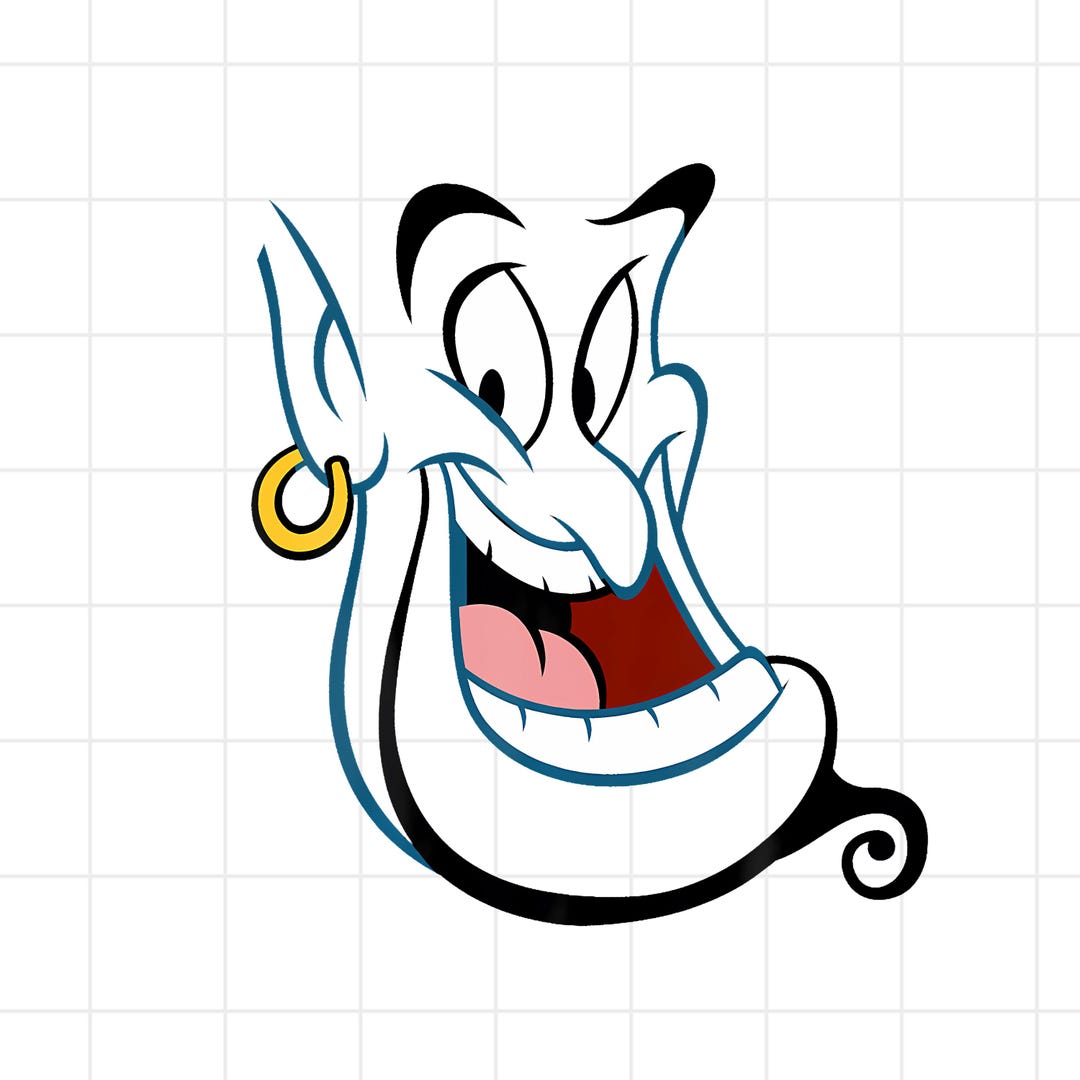 Aladdin Genie Face PNG, Cricut Cut Files, Disney Aladdin Genie, Genie ...