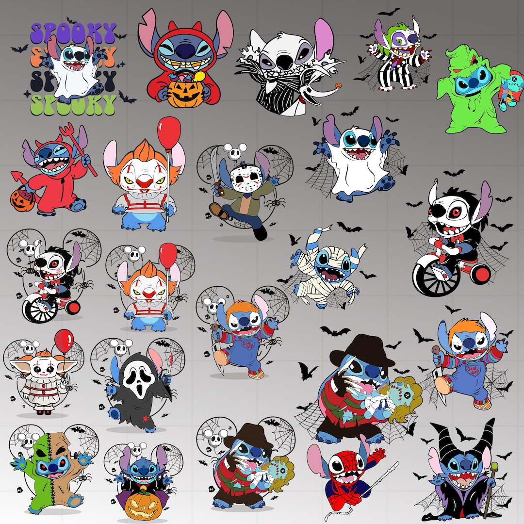 Stitch Horror Halloween Costume Bundle Png, Halloween Characters Png ...
