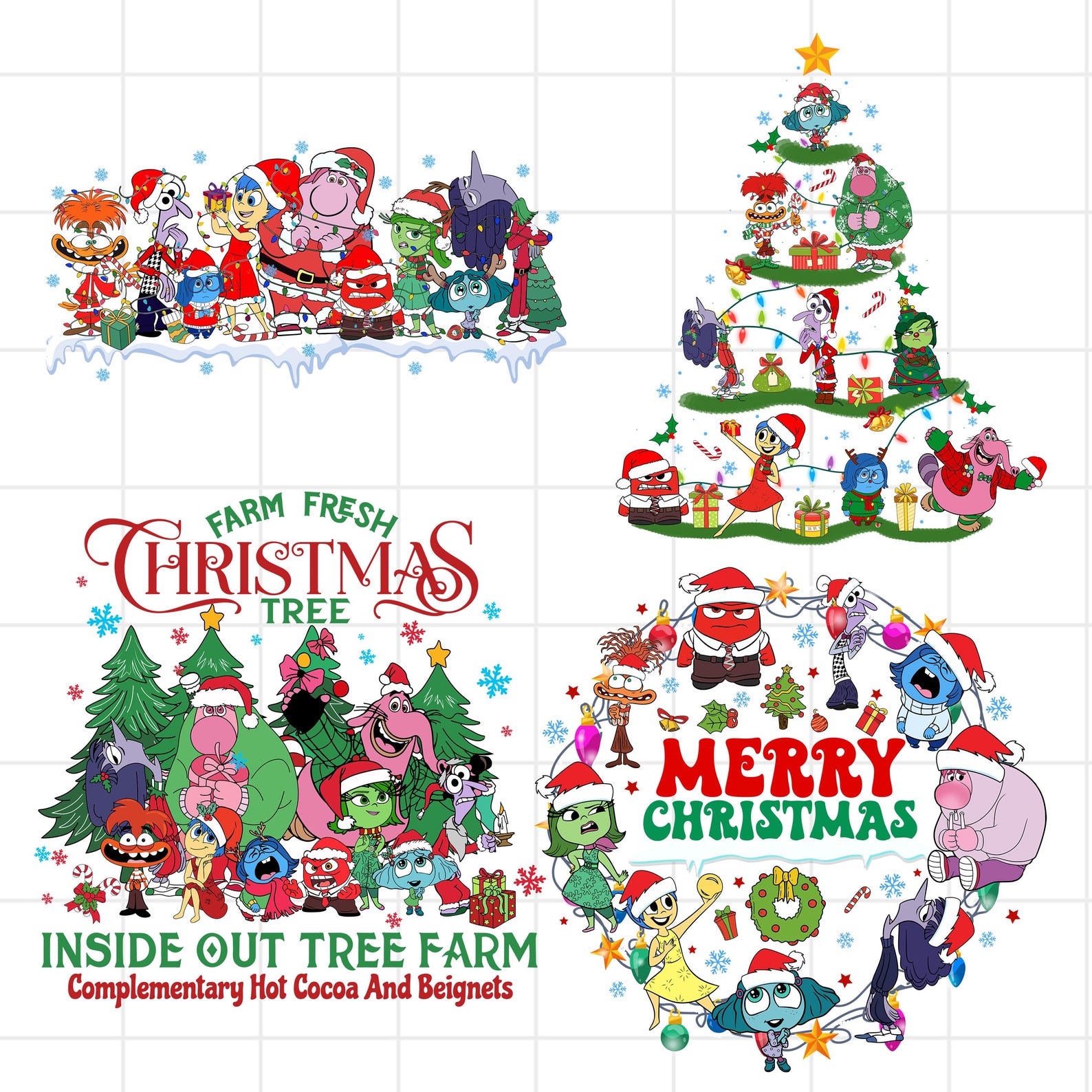 Christmas Inside Out Png Bundle. Cartoon Emotions Friends Merry ...