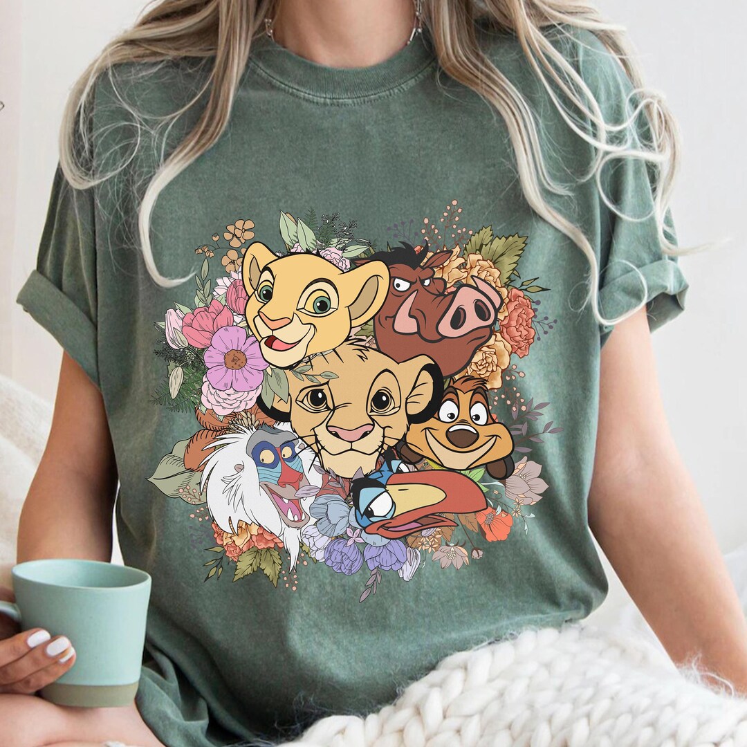 Vintage Floral Lion-king Png, Retro Floral Png, Disney Timonn and ...