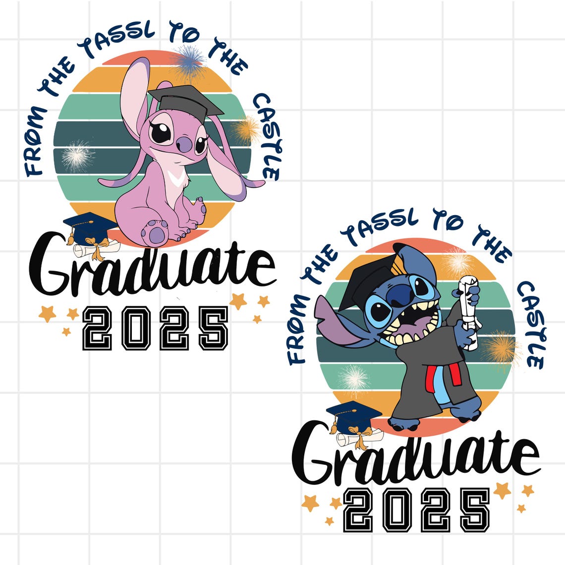 Stitch and Angel Graduation 2025 Clipart Images, Graphics and Artwork ...