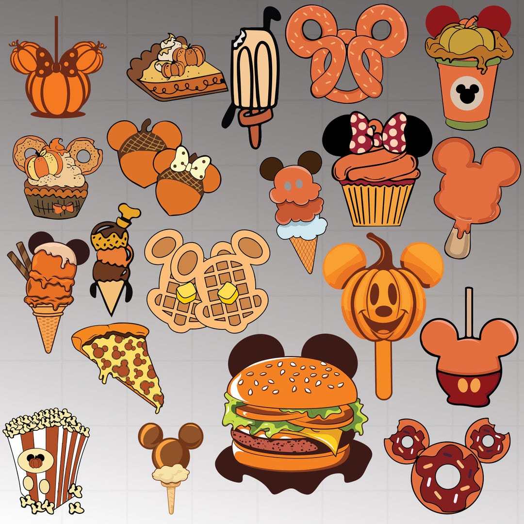 Fall Mickey Mouse Snacks Png Bundle, Pumpkin Snack Svg Bundle ...