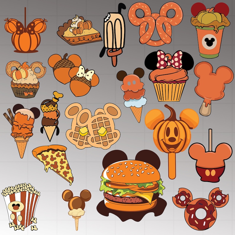 Fall Mickey Mouse Snacks Png Bundle, Pumpkin Snack Svg Bundle ...