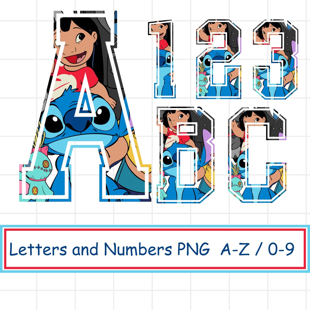 Lilo and Stitch Alphabet Png, Font Stitch and Lilo Letters Png, Stitch ...