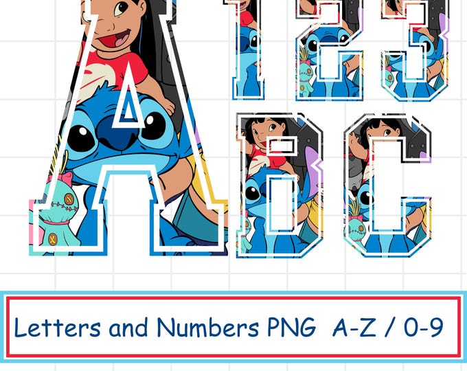 Lilo and Stitch Alphabet Png, Font Stitch and Lilo Letters Png, Stitch ...