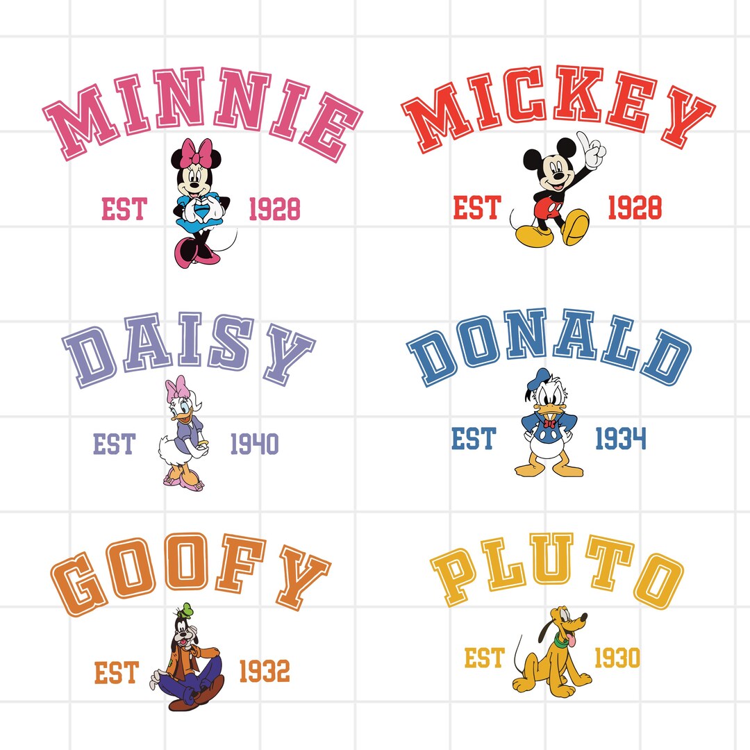 Mickey Pluto Goofy Daisy Donald Minnie Character Faces, Svg Png Bundle ...