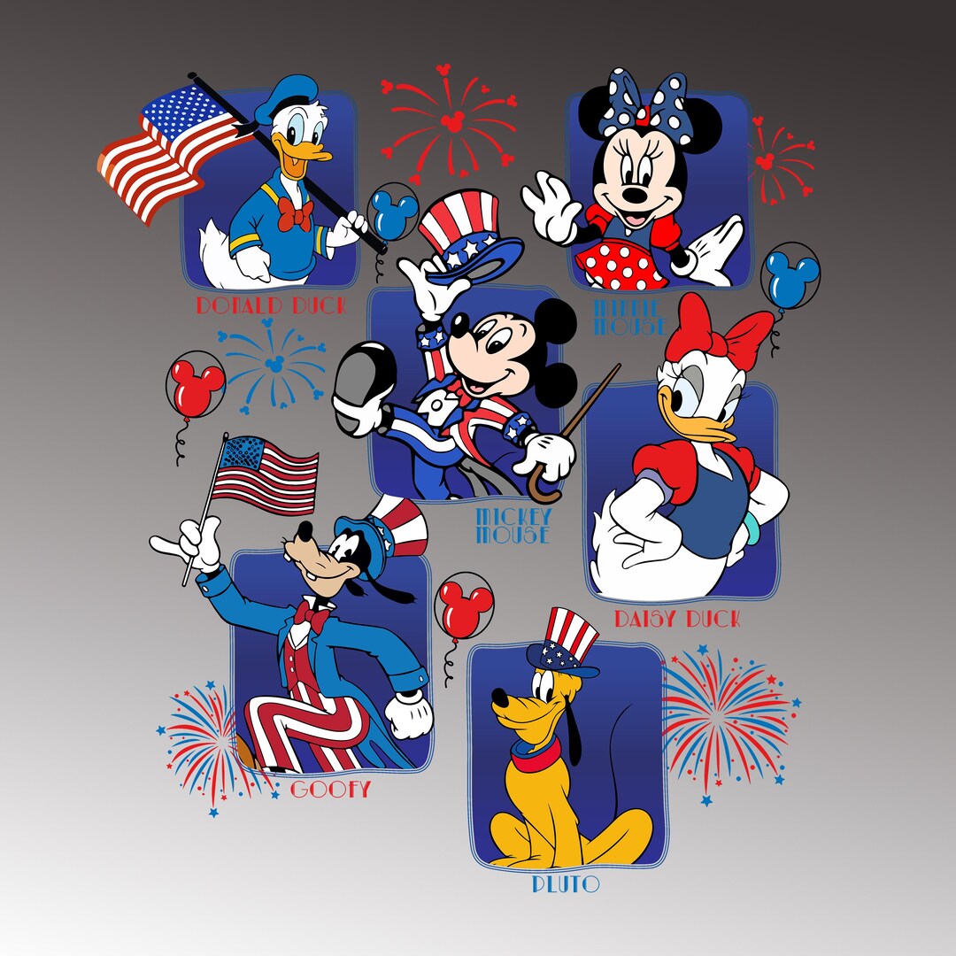 Disney Mickey and Friends 4th of July Png, 4th of July Png, Fourth of ...