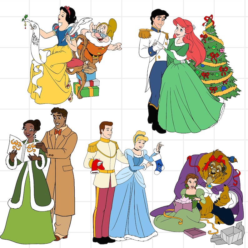 Christmas Princess PNG Bundle, Prince and Princess Clipart, Sublimation ...