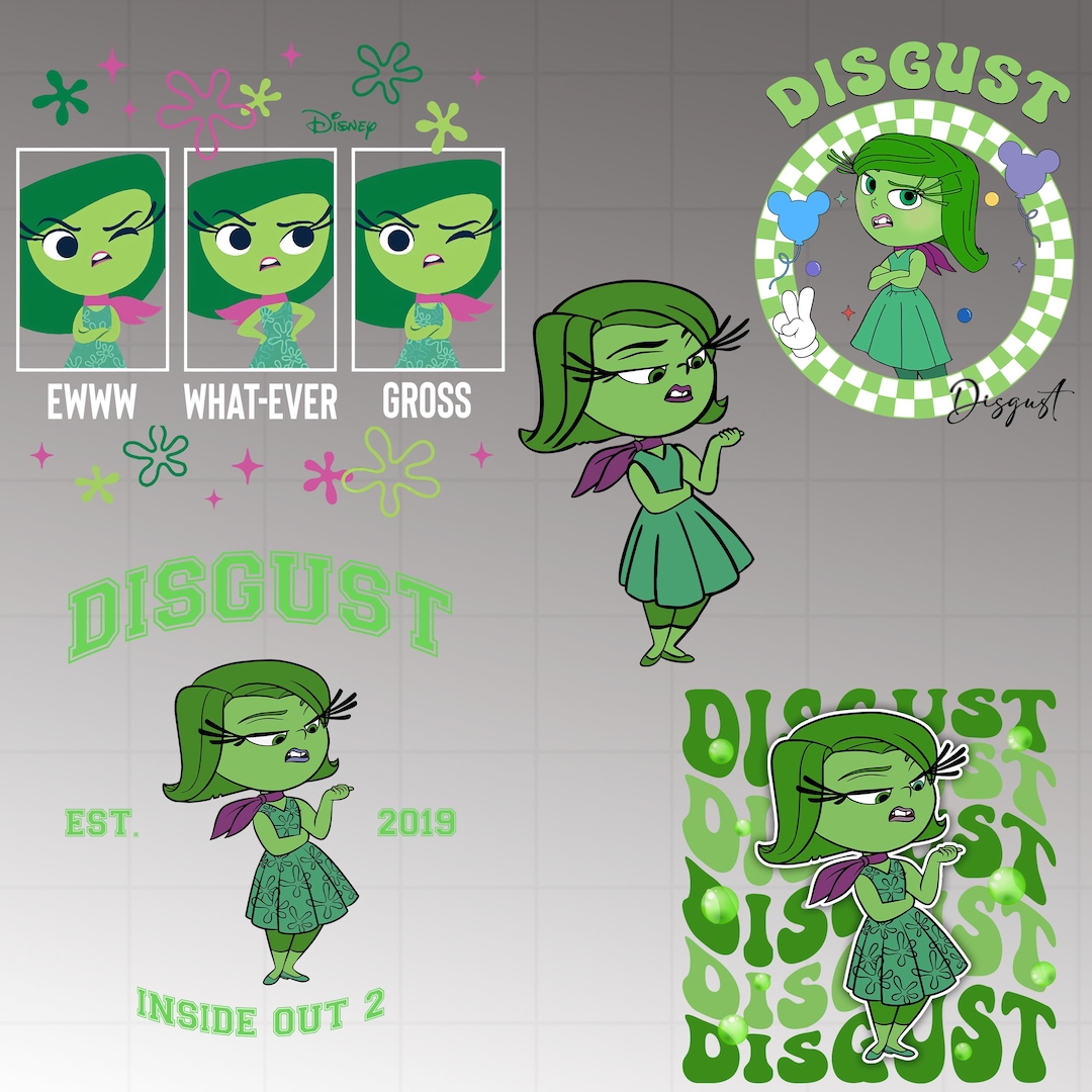 Disgust Pack Bundle PNG - Disgust Clipart Png, Inside Out 2 Digital ...