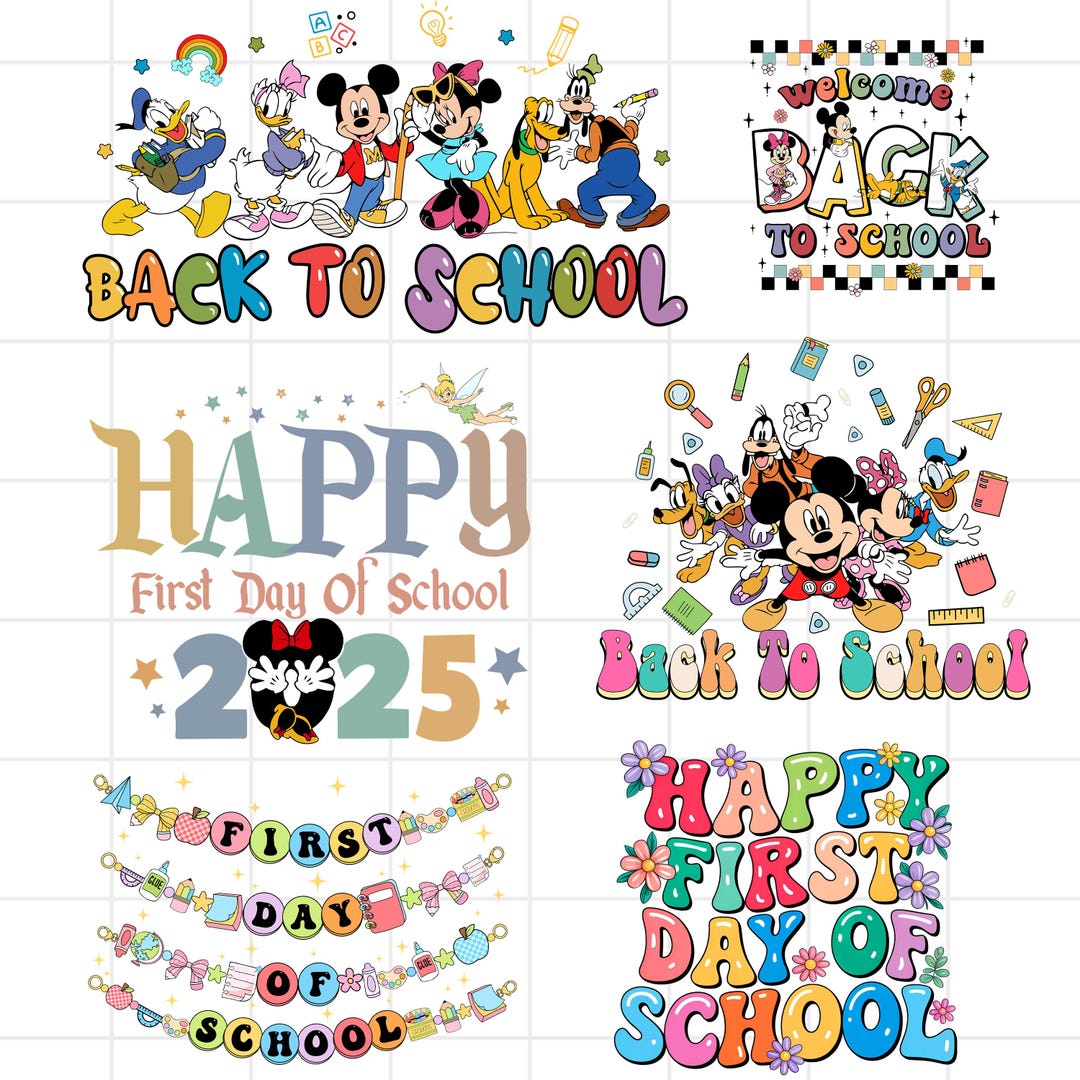Disney Back to School Bundle, Kindergarten, First Day of School Png ...