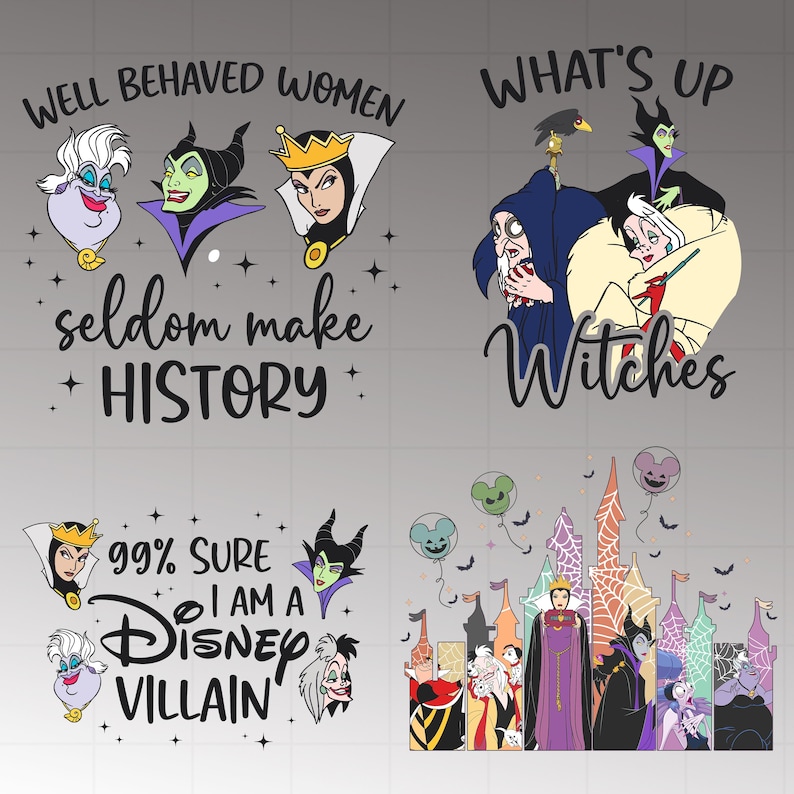 Villains Digital Download, Villains PNG Clipart Bundle, Villains ...