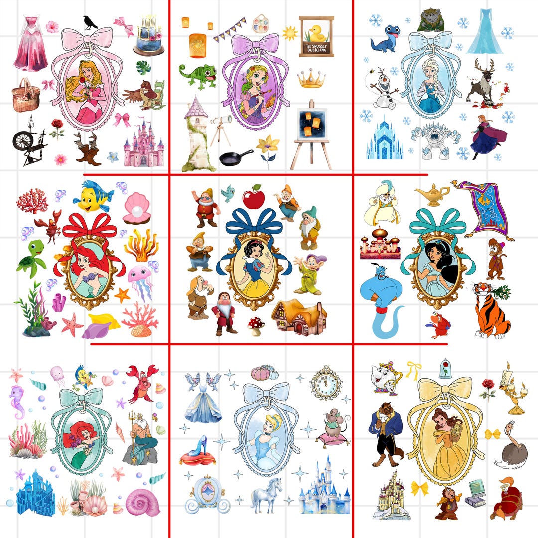 Coquette Mirror Princess Png Bundle, Coquette Cartoon Png, Princess ...