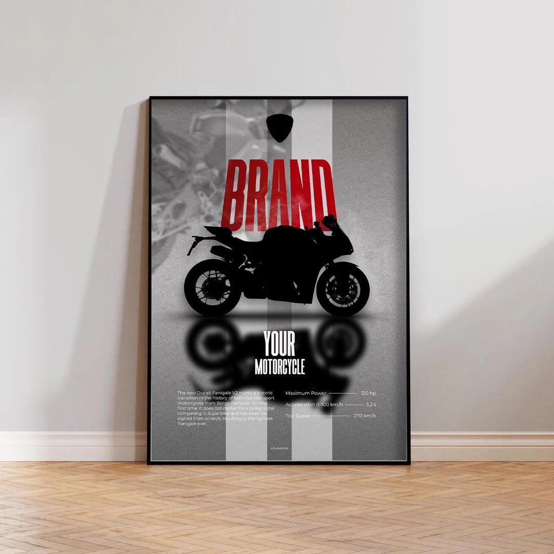 Custom Motorcycle Poster, Personalized Motorcycle Details Poster ...