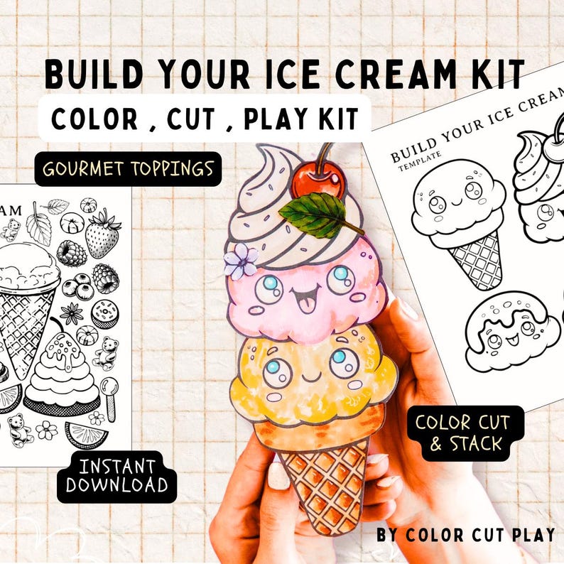 Build Your Own Ice Cream – Printable Paper Craft for Kids! - Etsy