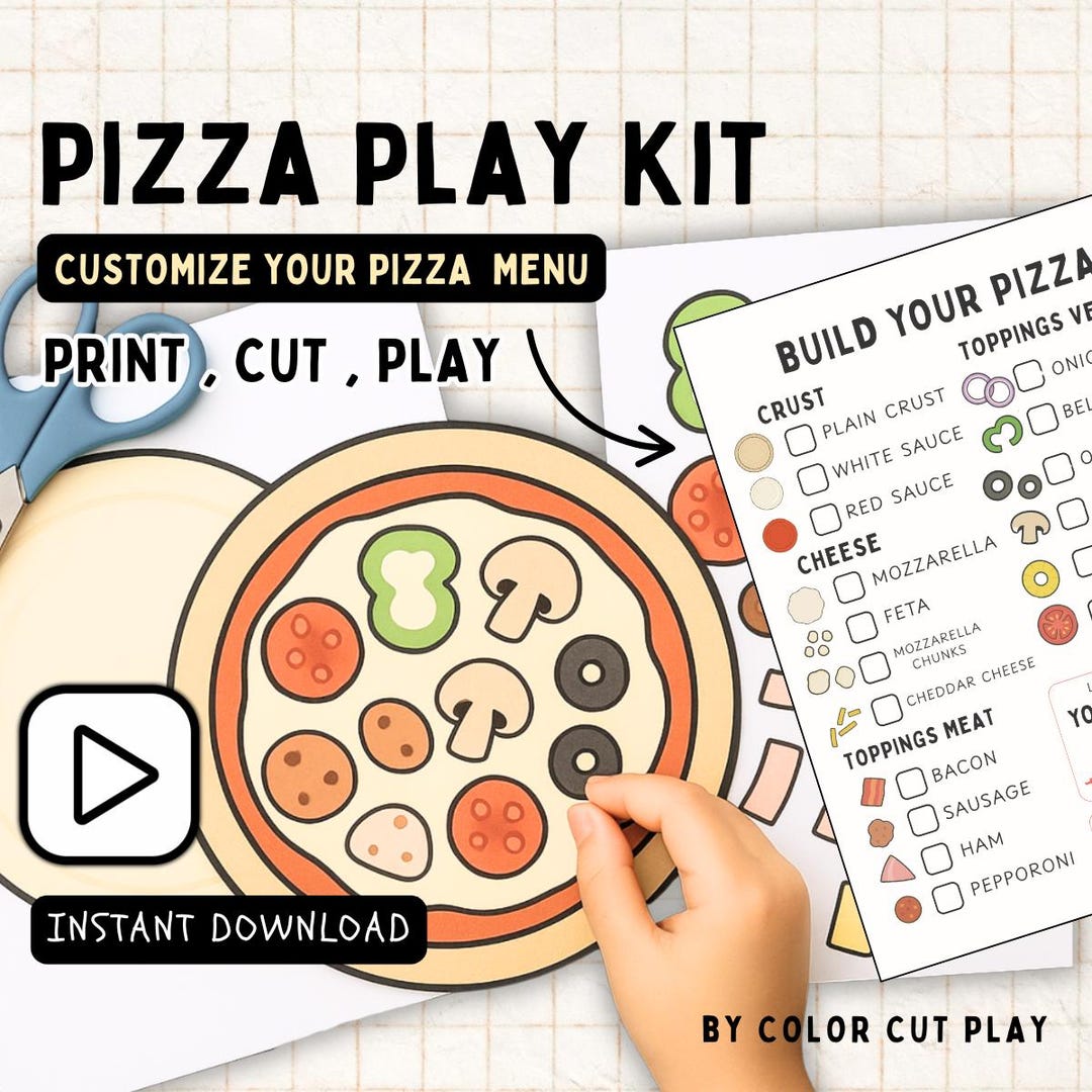 Realistic Pretend Play Pizza Kit – Printable Preschool Food Activity - Etsy