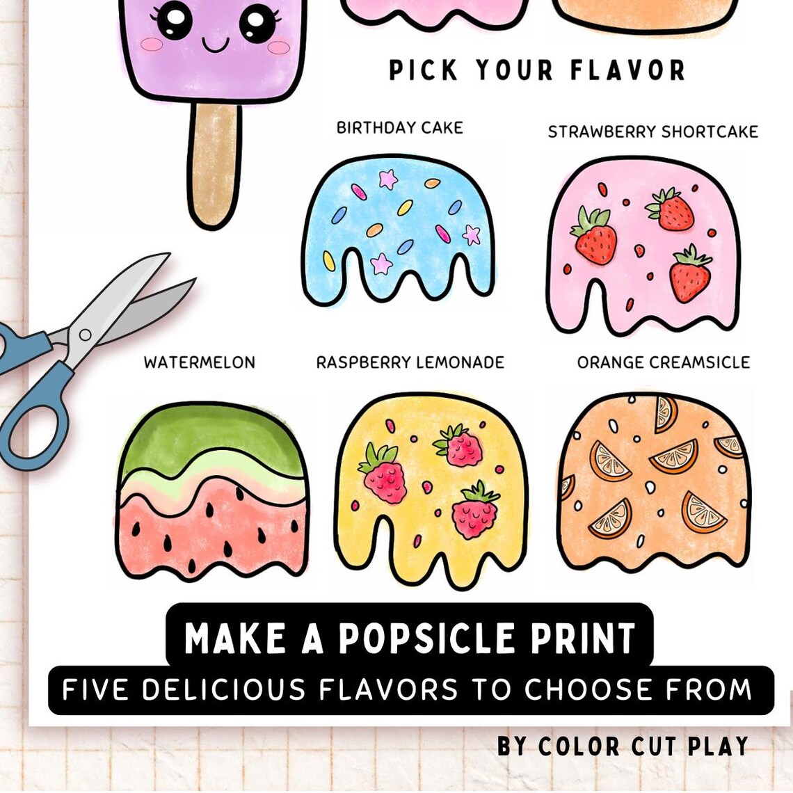 Build a Pizza & Popsicle Printable – Cut and Paste Food Craft for Kids ...