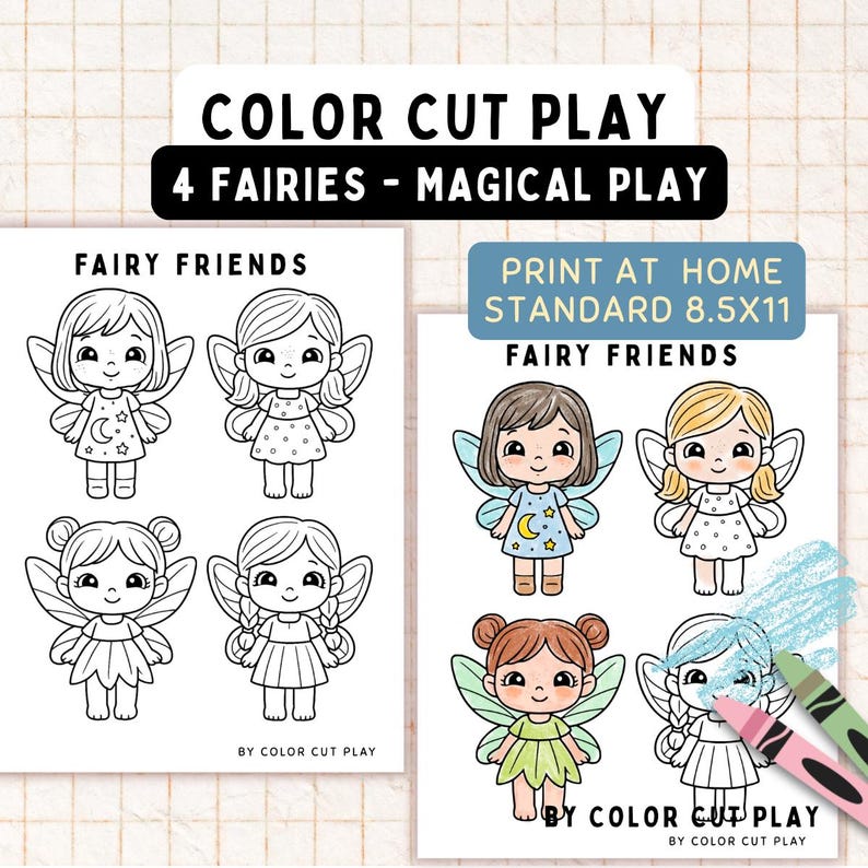 Fairy Coloring Pages for Kids | Cute Printable Fairy Friends | Coloring ...