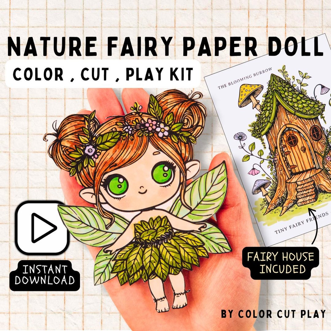 Nature Fairy Paper Doll Kit – Printable Fairy House & Accessories ...