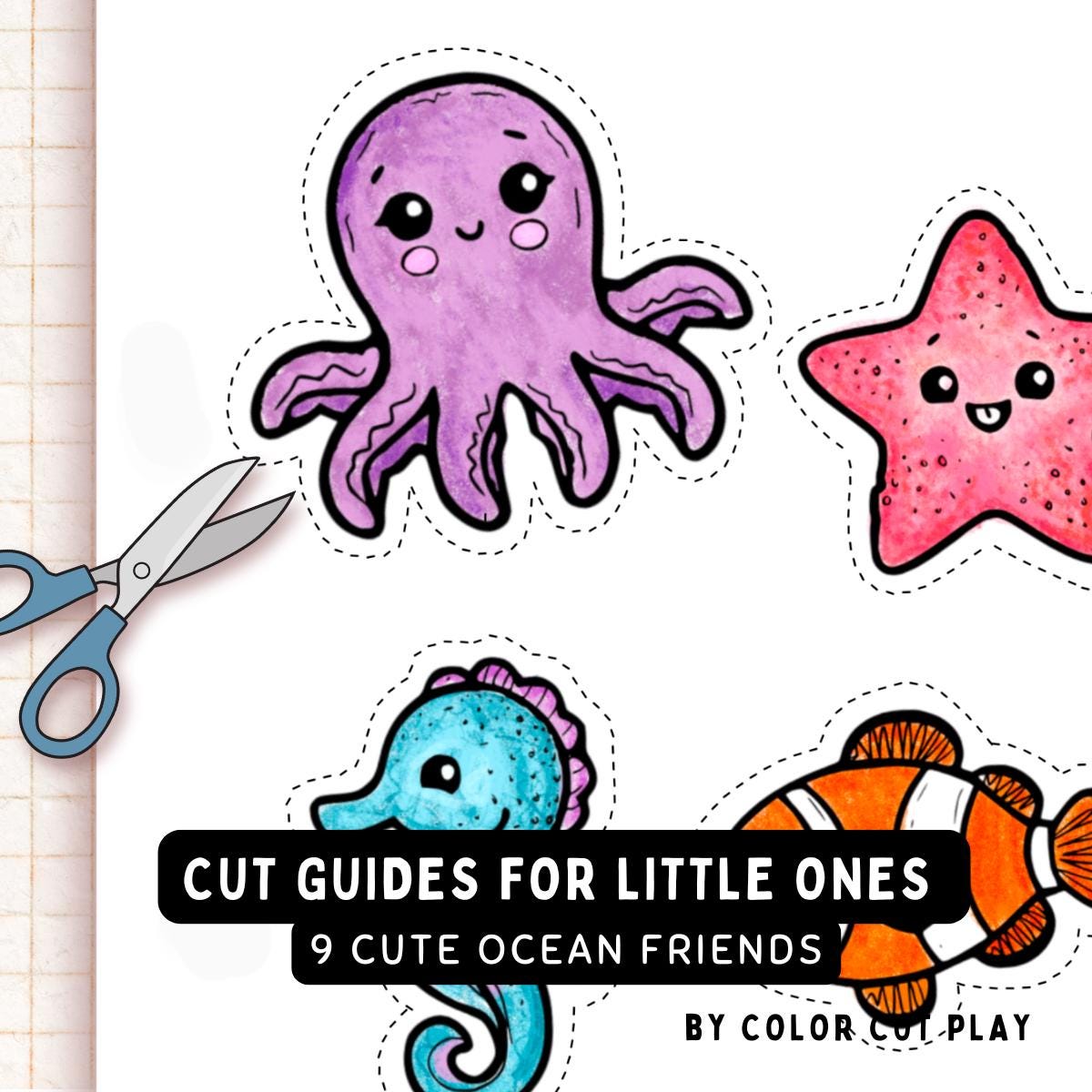 Ocean Animal Matching Game Printable – Cut and Paste Toddler Activity ...