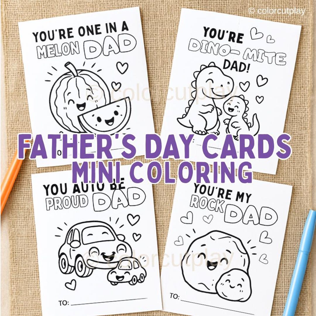 Father’s Day Printable Cards From Kids – Funny Pun Coloring Pages ...