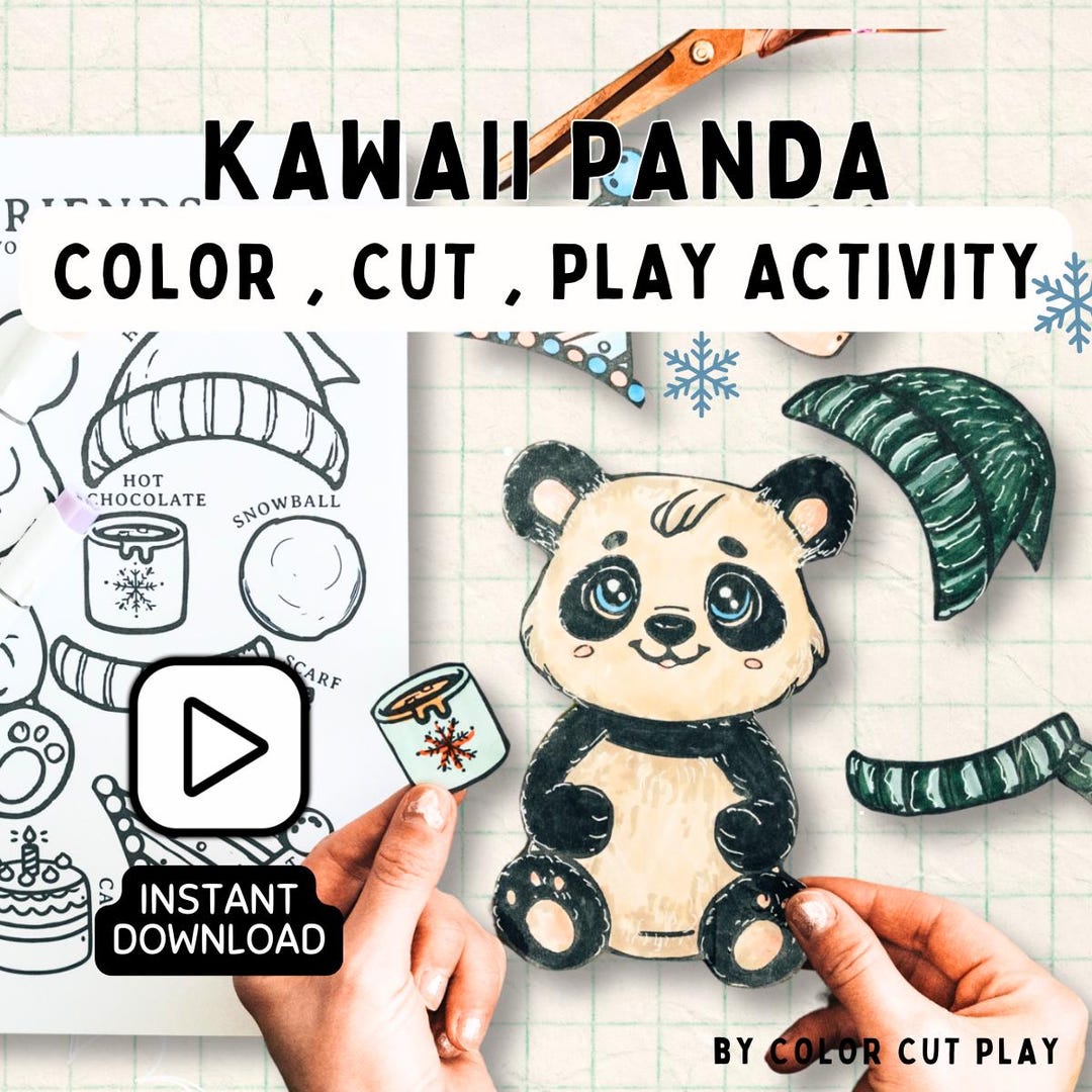 DRESS UP Your Panda – Kawaii Panda Coloring Page | Printable Paper Doll ...