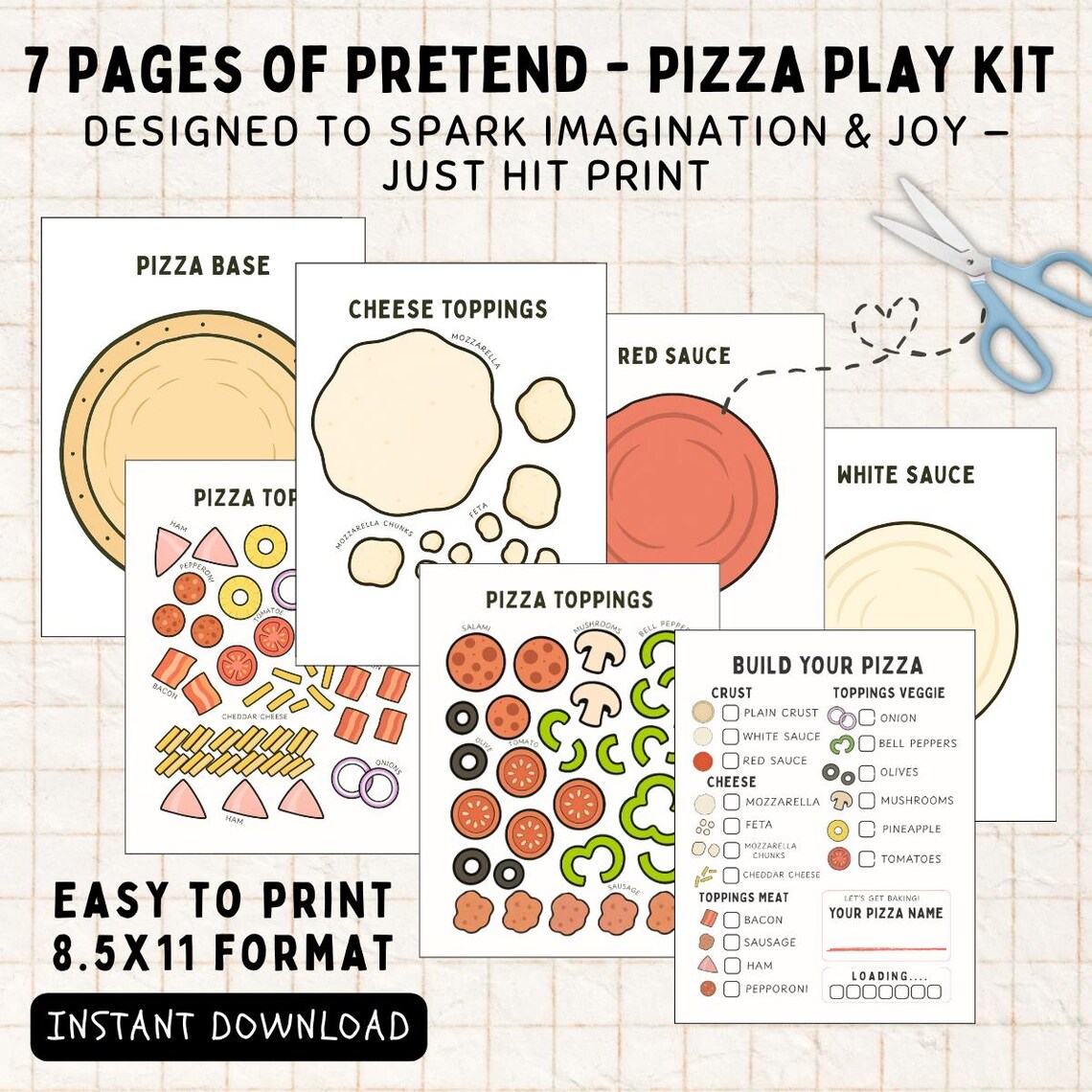 Build a Pizza & Popsicle Printable – Cut and Paste Food Craft for Kids ...